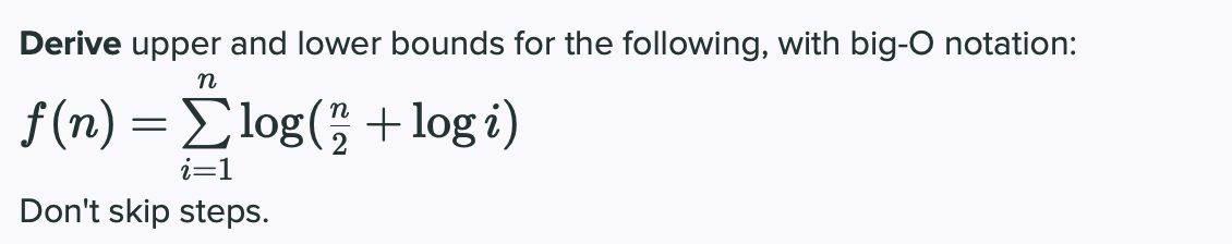 Solved Derive upper and lower bounds for the following, with | Chegg.com