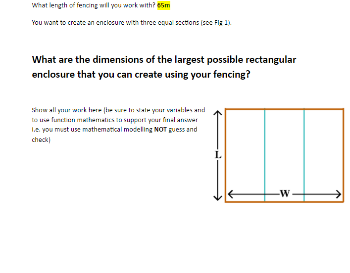 Solved To model the following fencing problem, you will need | Chegg.com