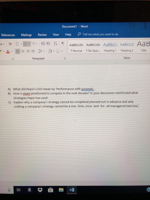 Solved Document1 Word References Mailings Review View Help