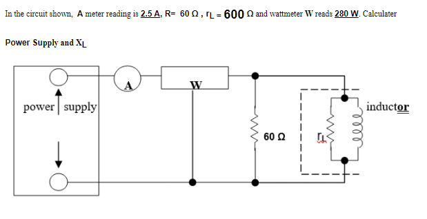 Solved In the circuit shown. A meter reading is 2.5 A, R= 60 | Chegg.com
