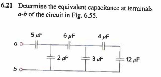 Solved 6.21 Determine the equivalent capacitance at | Chegg.com