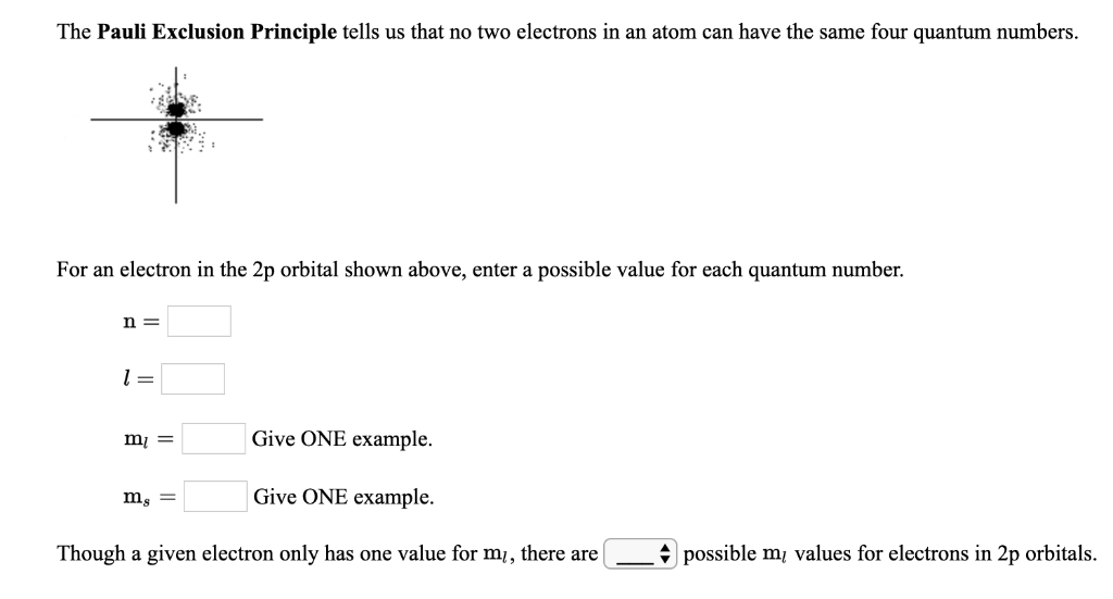 Solved The Pauli Exclusion Principle tells us that no two | Chegg.com