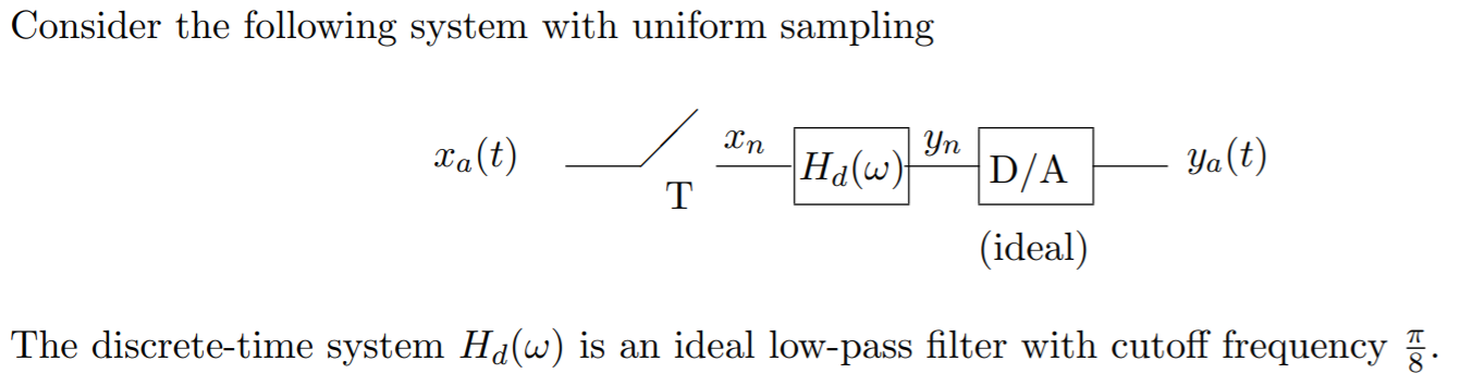 Solved Consider the following system with uniform sampling | Chegg.com