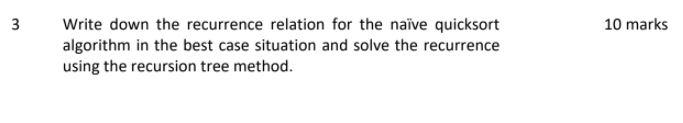 Solved 3 10 marks Write down the recurrence relation for the | Chegg.com