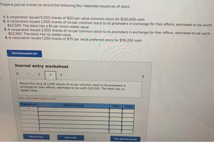 Solved Prepare journal entries to record the following four | Chegg.com