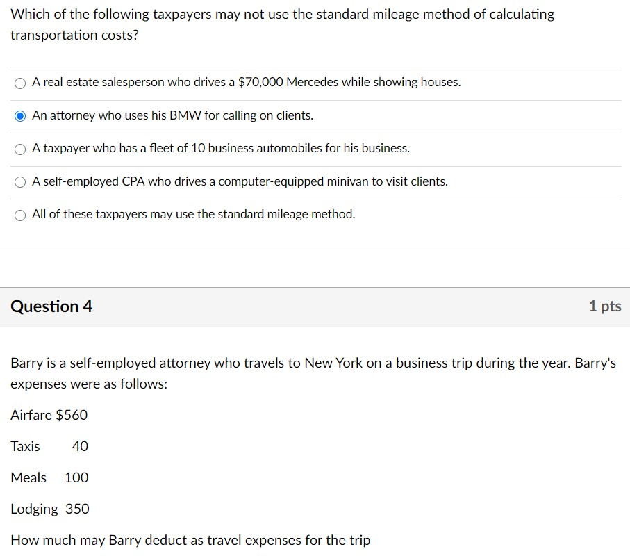 Solved Which of the following taxpayers may not use the | Chegg.com