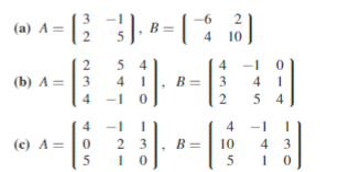 For each of the following pairs of matrices, find | Chegg.com