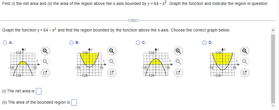 Solved Find (i) the net area and (ii) the area of the region | Chegg.com