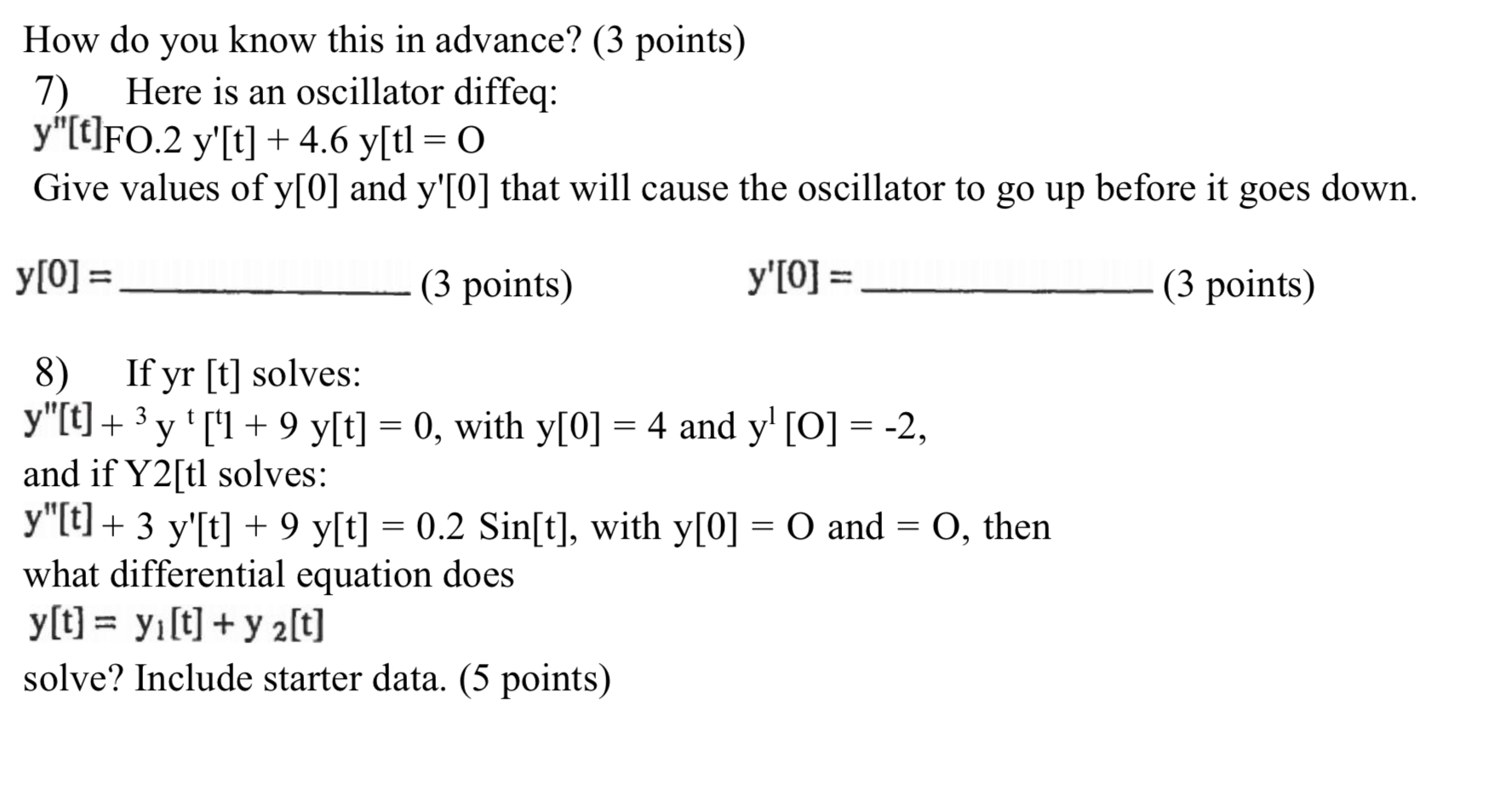 Solved 1) Come up with a formula for the solution of the | Chegg.com