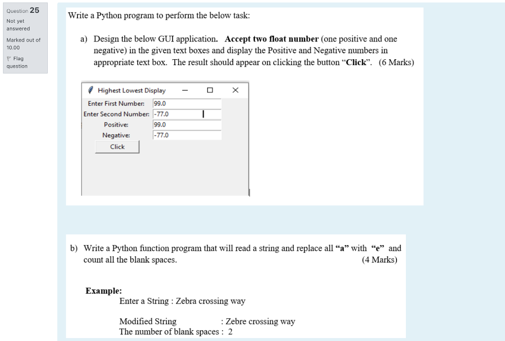 Solved Question 25 Not yet answered Write a Python program | Chegg.com