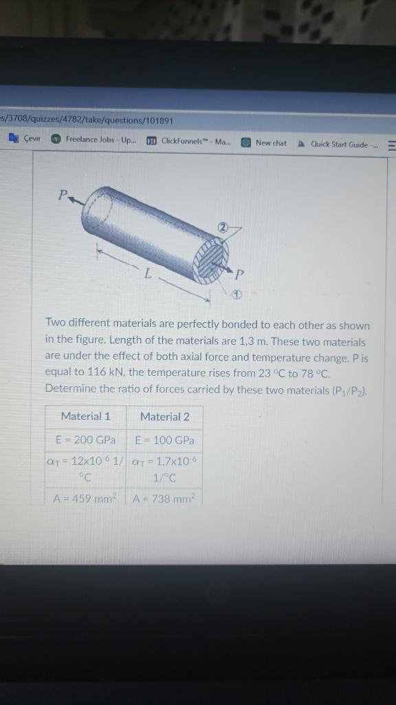 Solved Two different materials are perfectly bonded to each | Chegg.com
