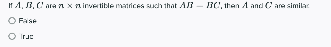 Solved If A, B, C are n x n invertible matrices such that AB | Chegg.com