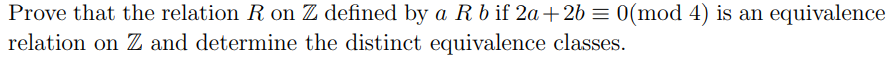 Solved Prove that the relation R on Z defined by a R b if 2a | Chegg.com