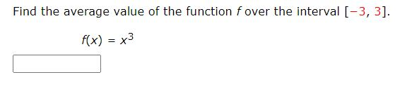 Solved Find the average value of the function f over the | Chegg.com