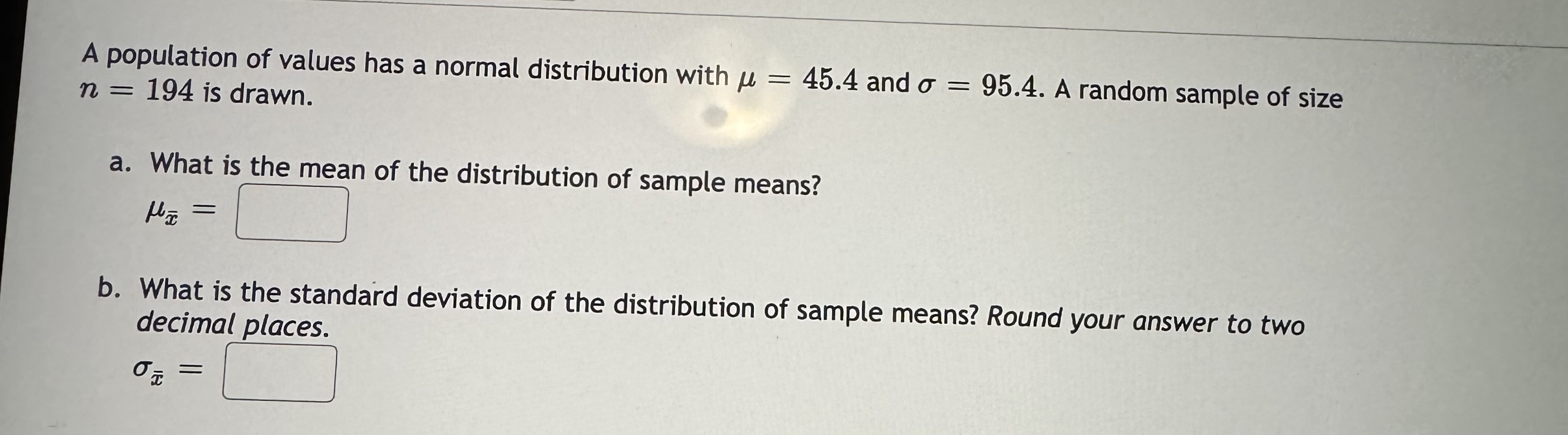 Solved A Population Of Values Has A Normal Distribution With