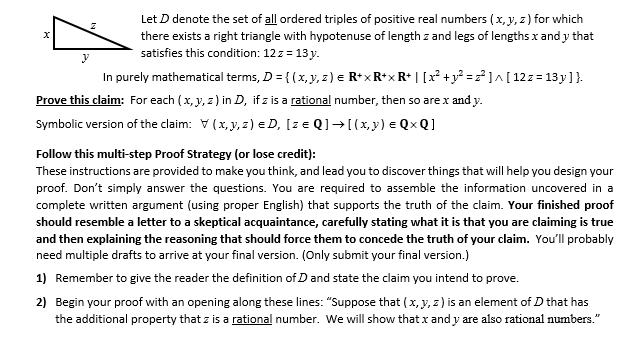 Let D denote the set of all ordered triples of | Chegg.com