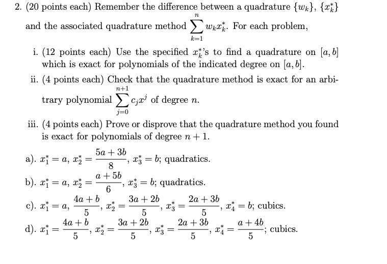 2. (20 points each) Remember the difference between a | Chegg.com