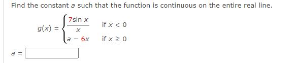 Solved Find the constant a such that the function is | Chegg.com
