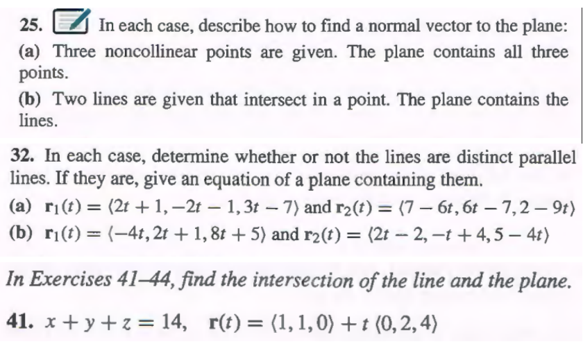 Solved 25. In each case, describe how to find a normal | Chegg.com