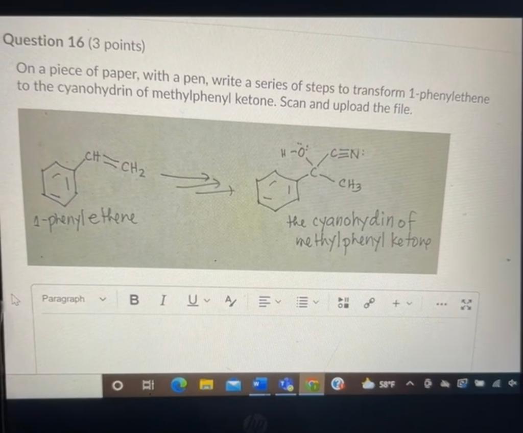 Solved Write a series of steps to transform 1-phenylethene | Chegg.com