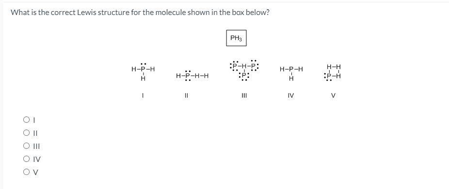Solved What is the correct Lewis structure for the molecule | Chegg.com