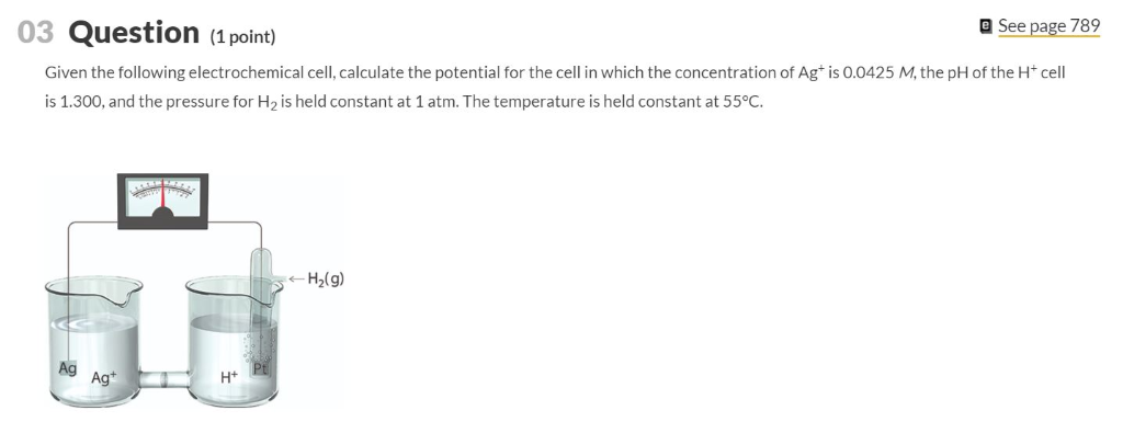 Solved 03 Question (1 point) a See page 789 Given the | Chegg.com