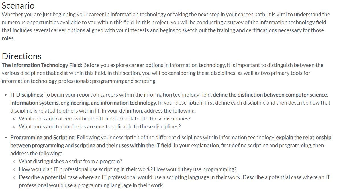 Solved Scenario Whether you are just beginning your career | Chegg.com
