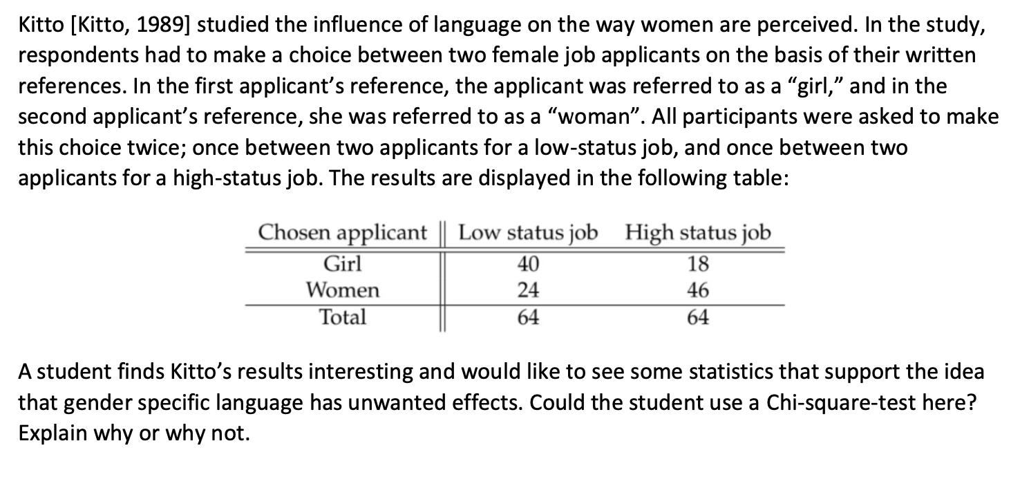 Solved Kitto [Kitto, 1989] studied the influence of language | Chegg.com