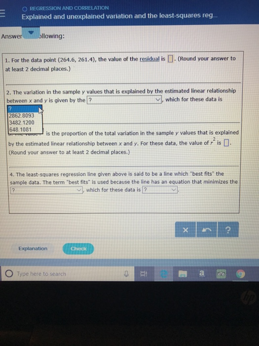 Solved Explained and unexplained variation and the | Chegg.com