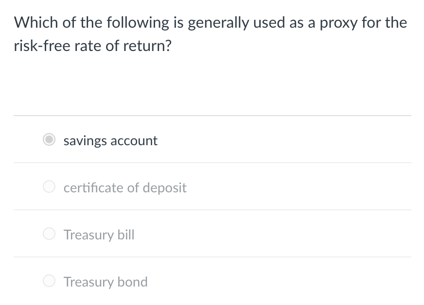 Solved Which of the following is generally used as a proxy | Chegg.com