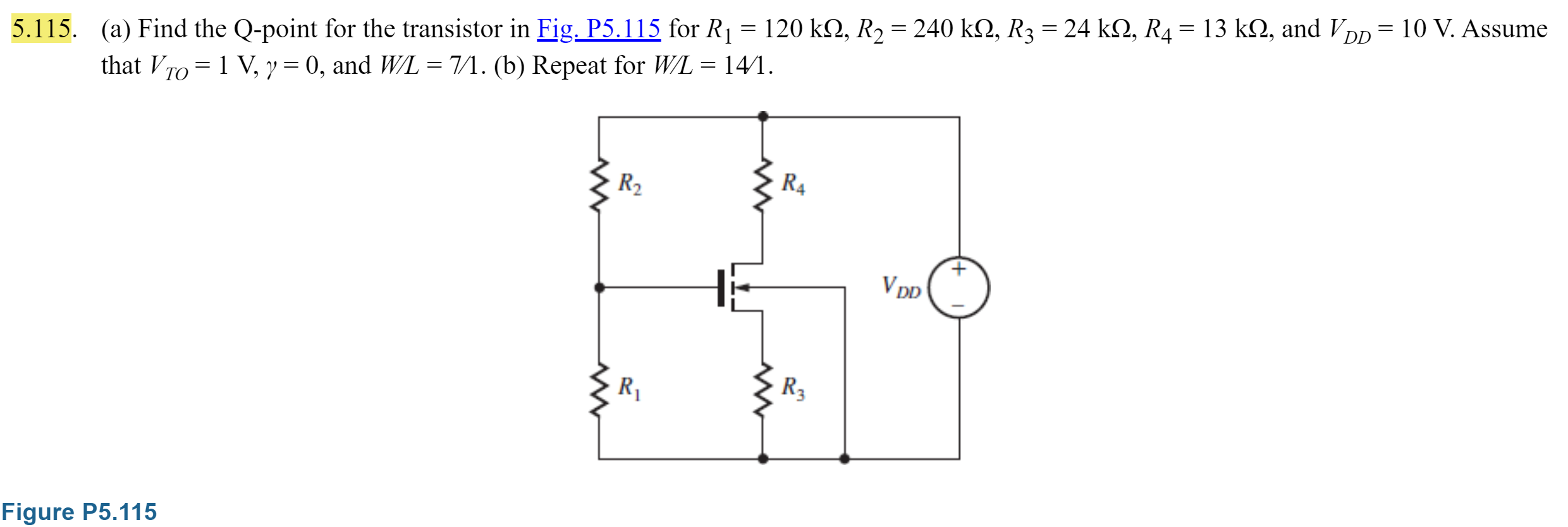 Solved 115. (a) Find the Q-point for the transistor in Fig. | Chegg.com