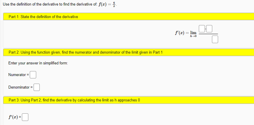 Solved Use the definition of the derivative to find the | Chegg.com