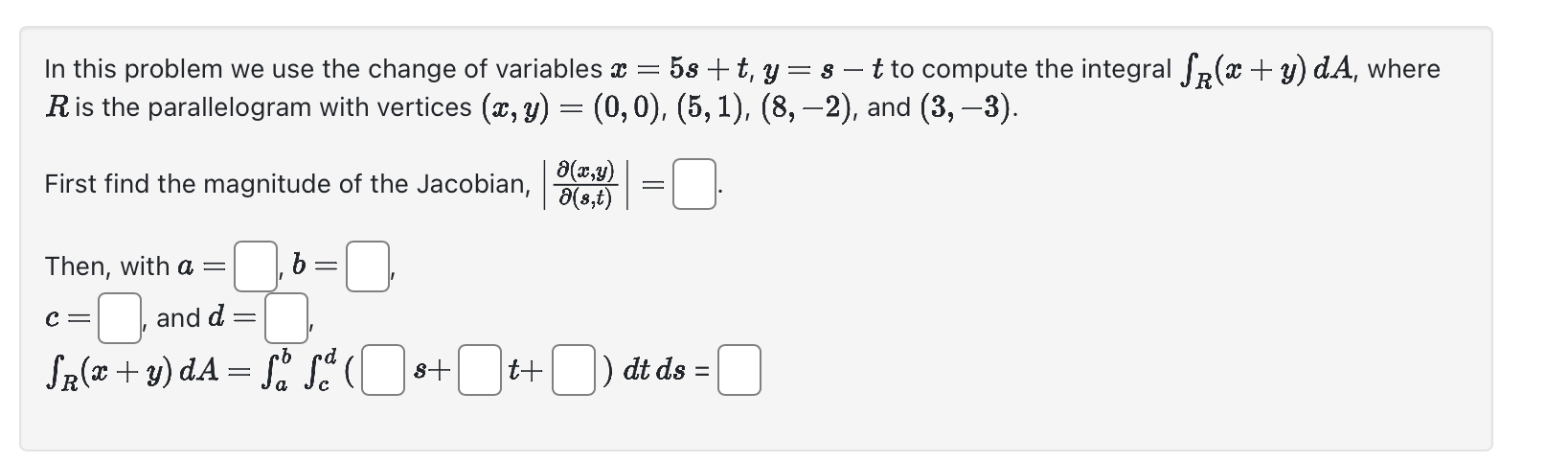 Solved In ﻿this problem we ﻿use the change of ﻿variables | Chegg.com