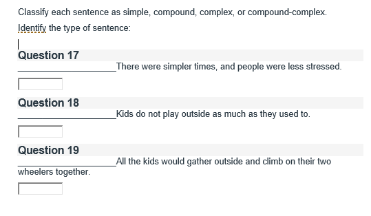 Solved Classify Each Sentence As Simple Compound Complex Chegg