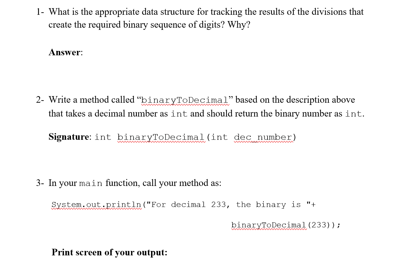 Solved Question 1 (5 points): Converting Decimal Numbers to | Chegg.com