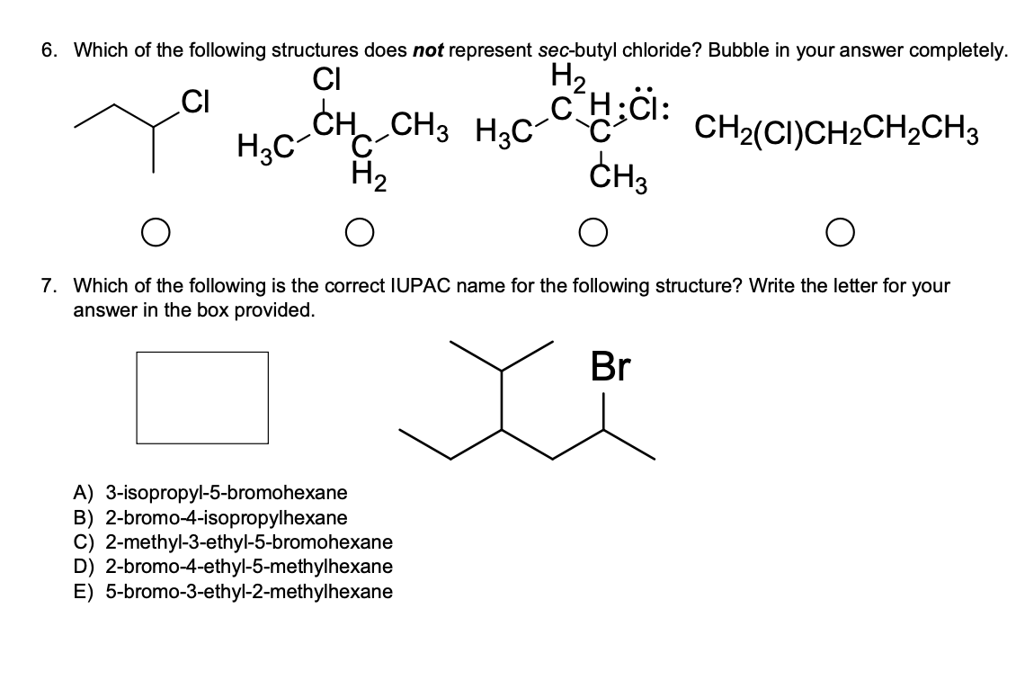 Solved Which of the following is the correct IUPAC name for | Chegg.com