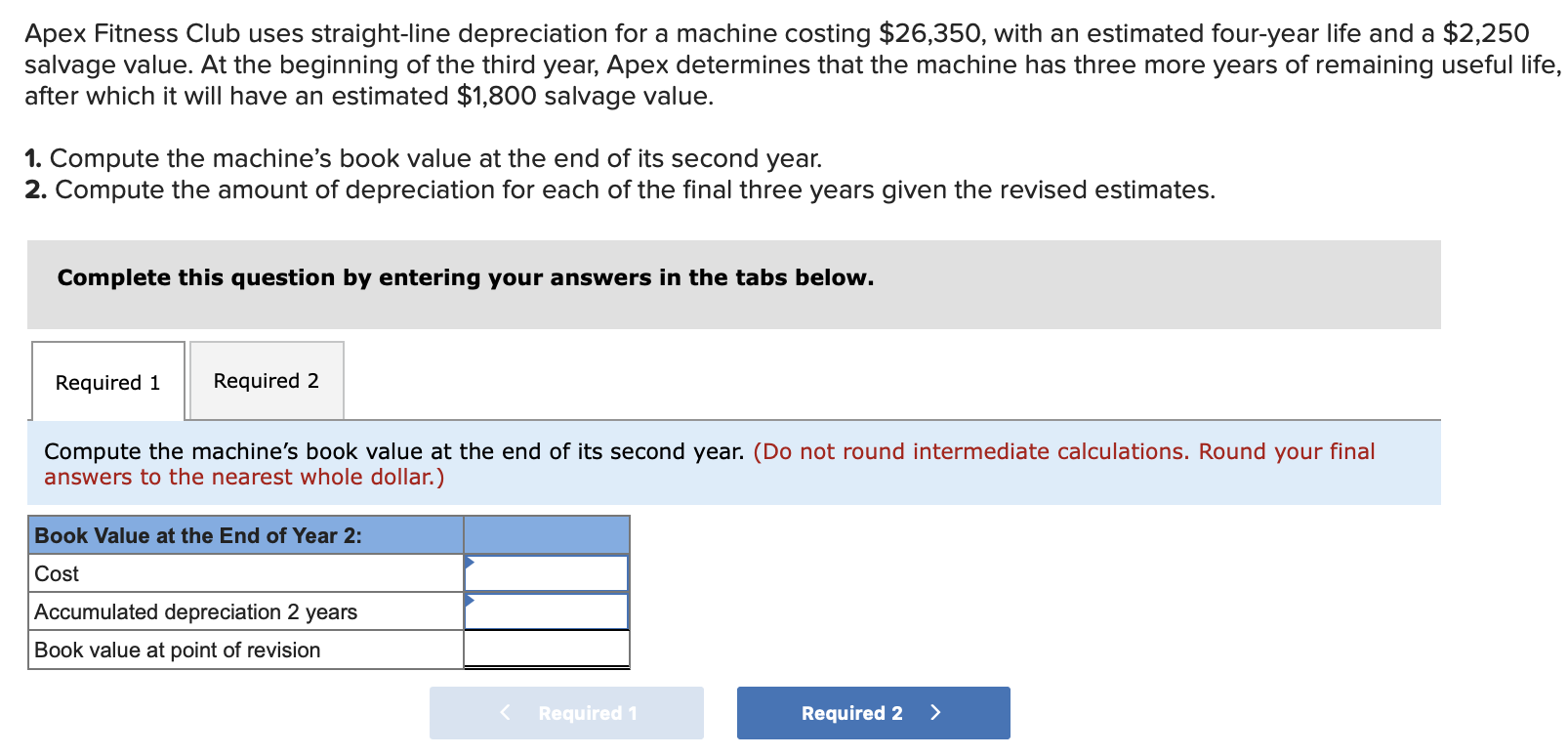 Solved Apex Fitness Club uses straight-line depreciation for | Chegg.com