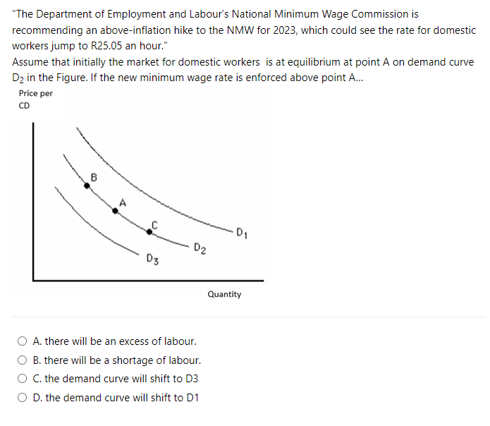 Solved "The Department of Employment and Labour's National | Chegg.com