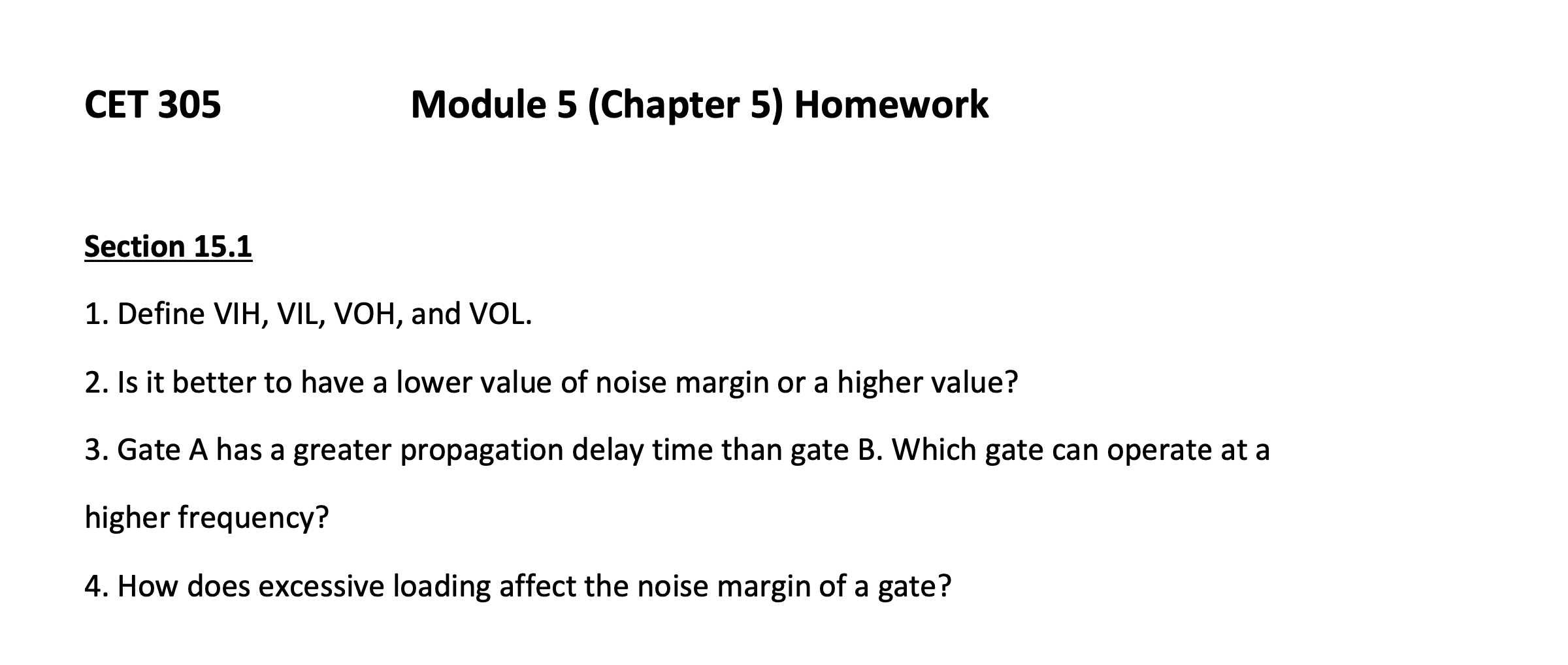 Solved CET 305 Module 5 (Chapter 5) Homework Section 15.1 1. | Chegg.com