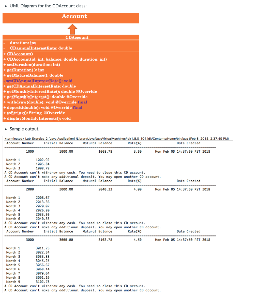 Solved (Subclasses of Account) - From Assignment 4, the | Chegg.com