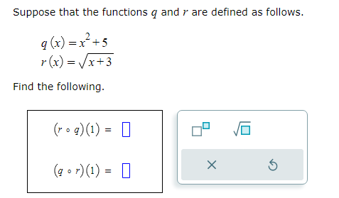 Solved Suppose that the functions q and r are defined as | Chegg.com