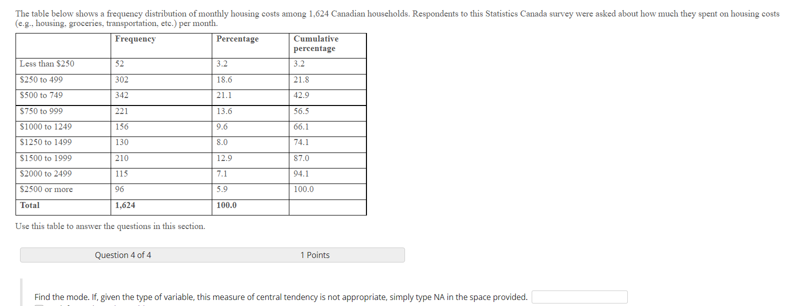 Solved The table below shows a frequency distribution of | Chegg.com