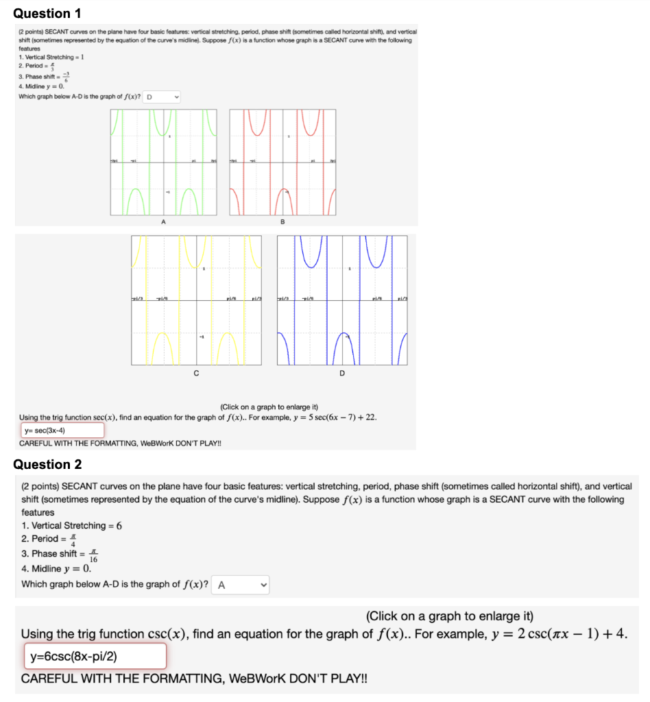 Solved Question 1 2 points) SECANT curves on the plane have | Chegg.com