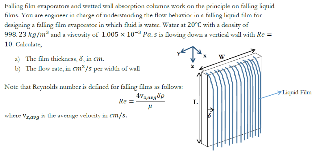 Falling film evaporators and wetted wall absorption | Chegg.com