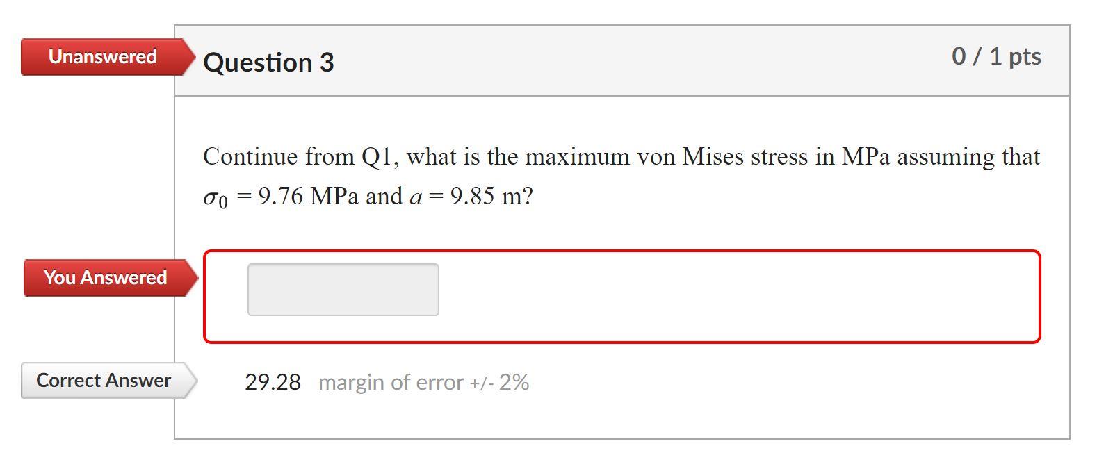 Solved Continue from Q1, what is the maximum von Mises | Chegg.com