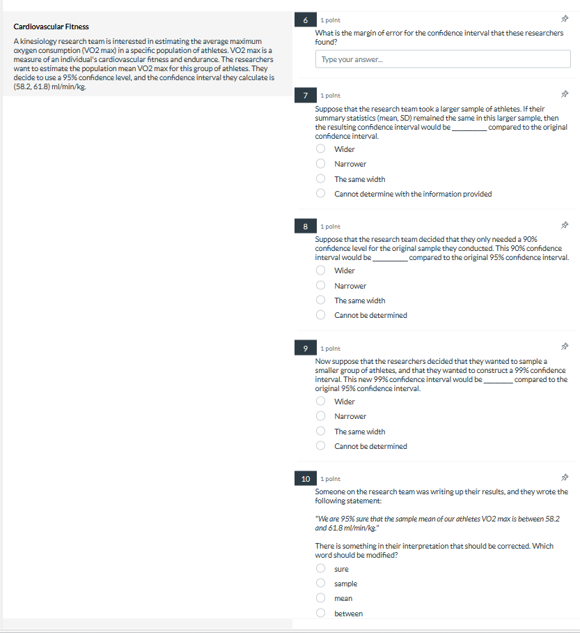 Solved Cardiovascular Fitness A kinesiology research team is | Chegg.com