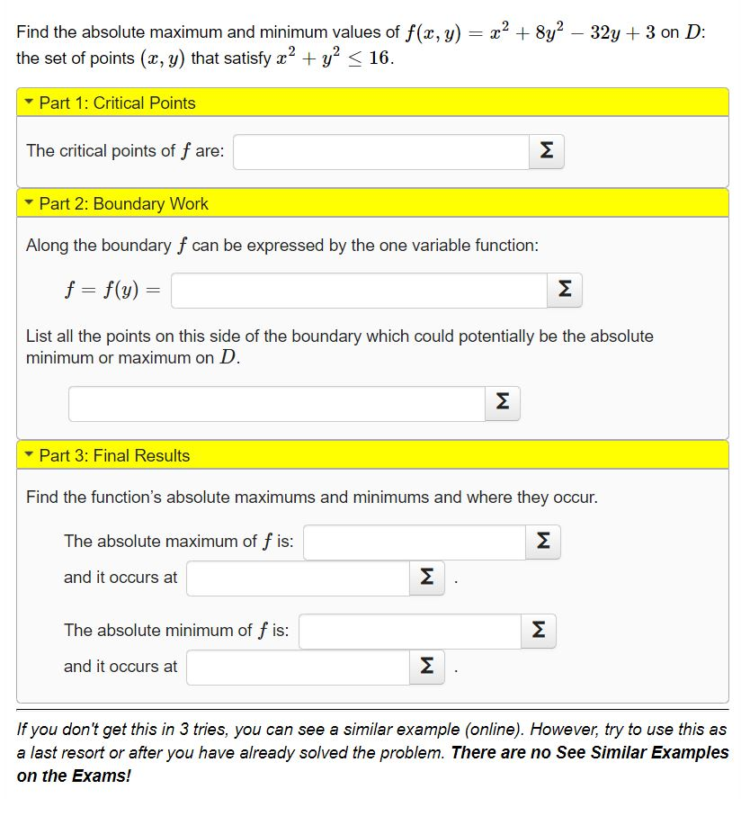 Solved Find the absolute maximum and minimum values of f(x, | Chegg.com