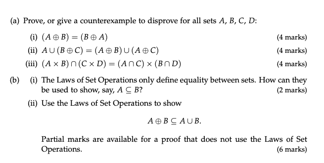 Solved (a) Prove, or give a counterexample to disprove for | Chegg.com