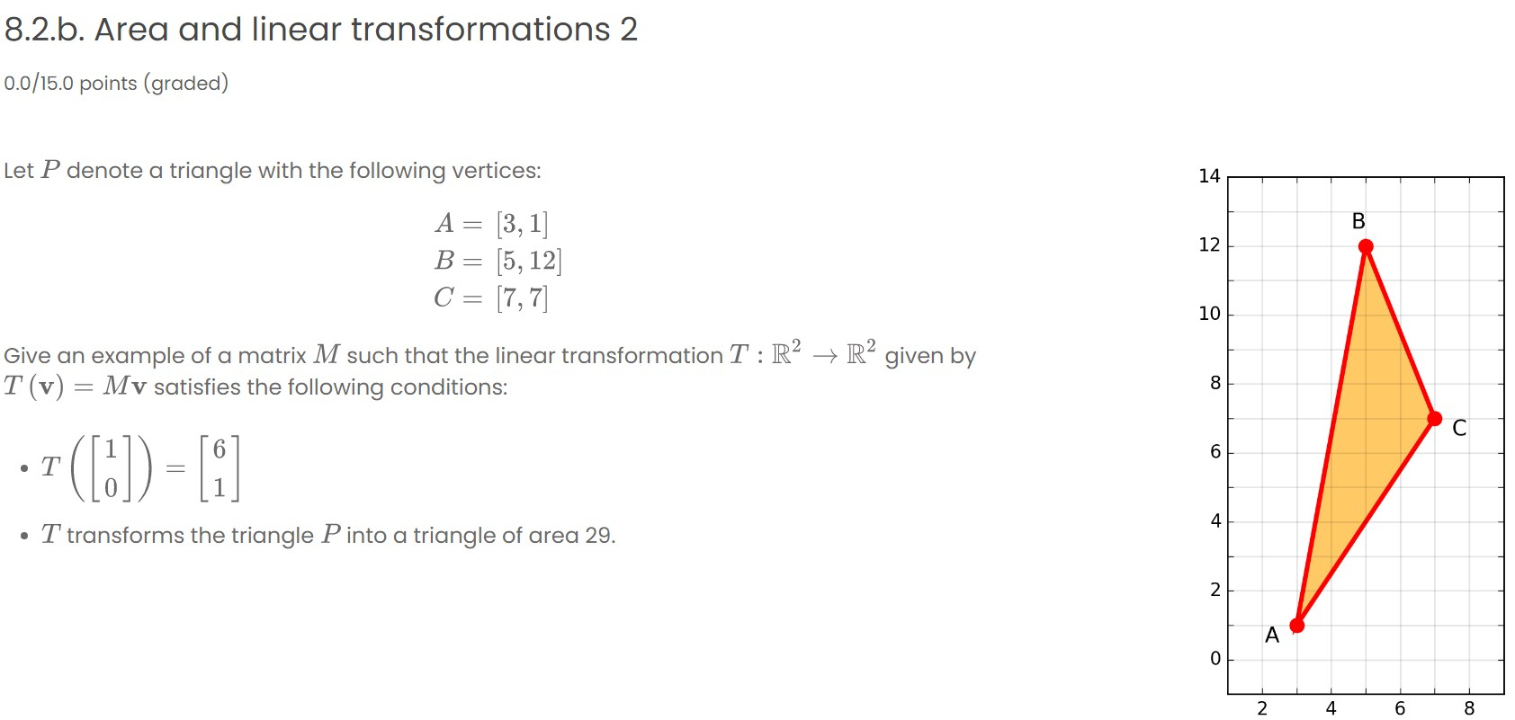 Solved 8.2.a. Area and linear transformations 1 0.0/10.0 | Chegg.com