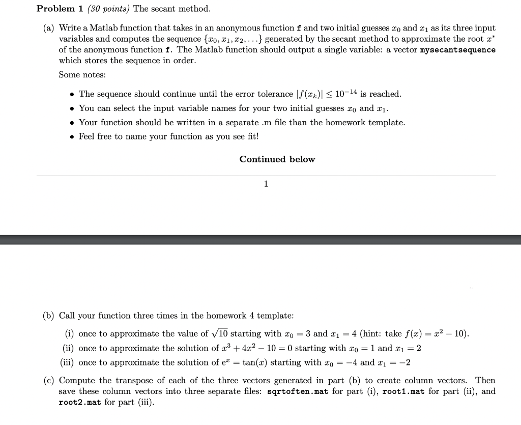 Solved Here is the setup. Similar to fixed point iterations, | Chegg.com